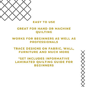 Quilting Stencils for Machine and Hand Quilting - 2 Quilting Stencils for Background, Border Patterns - Mock Crosshatch, Cross Hatch Border Plastic Quilt Stencil Set with Guide