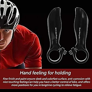 VGEBY1 Bike Handle Bar End, Aluminum Alloy Bar End Handlebar Security Grips Bar Ends Cycling with Stoppers for Road Mountain Bike