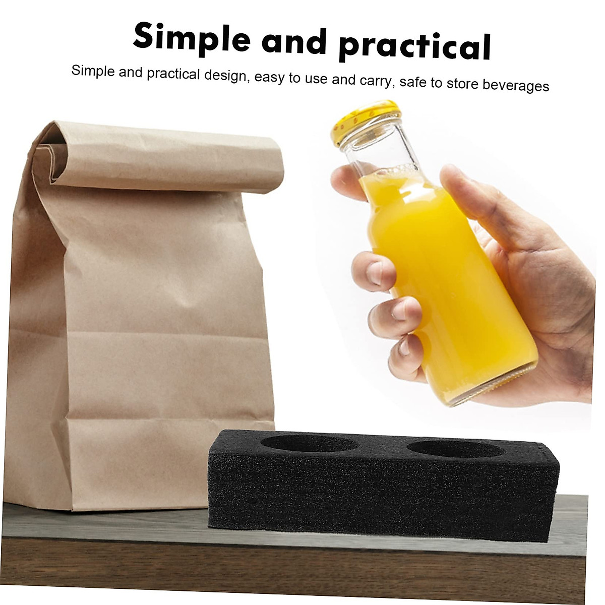 BCOATH 4 Pcs Cup Holder Milk Tea Holders Drink Carrier Tray to Go Coffee Holder Drink Carry Holder Cup Carrier Tray Tray Black Trays Takeout Cup Trays Cold Drink Pearl Cotton Sofa