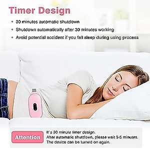 GLYDUNY Heating Pads for Cramps, Period Cramp Massager Portable Cordless Heating Pad with 6 Heat Levels and 6 Massage Modes, Heating Pad for Back Pain Relief Heating Belt Menstrual Heating Pad, Pink