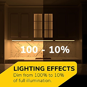 GETINLIGHT Dimmable Hardwired Only Under Cabinet LED Lights, 12-inch, Soft White(3000K), Matte White Finished, ETL Listed, IN-0201-11-WH