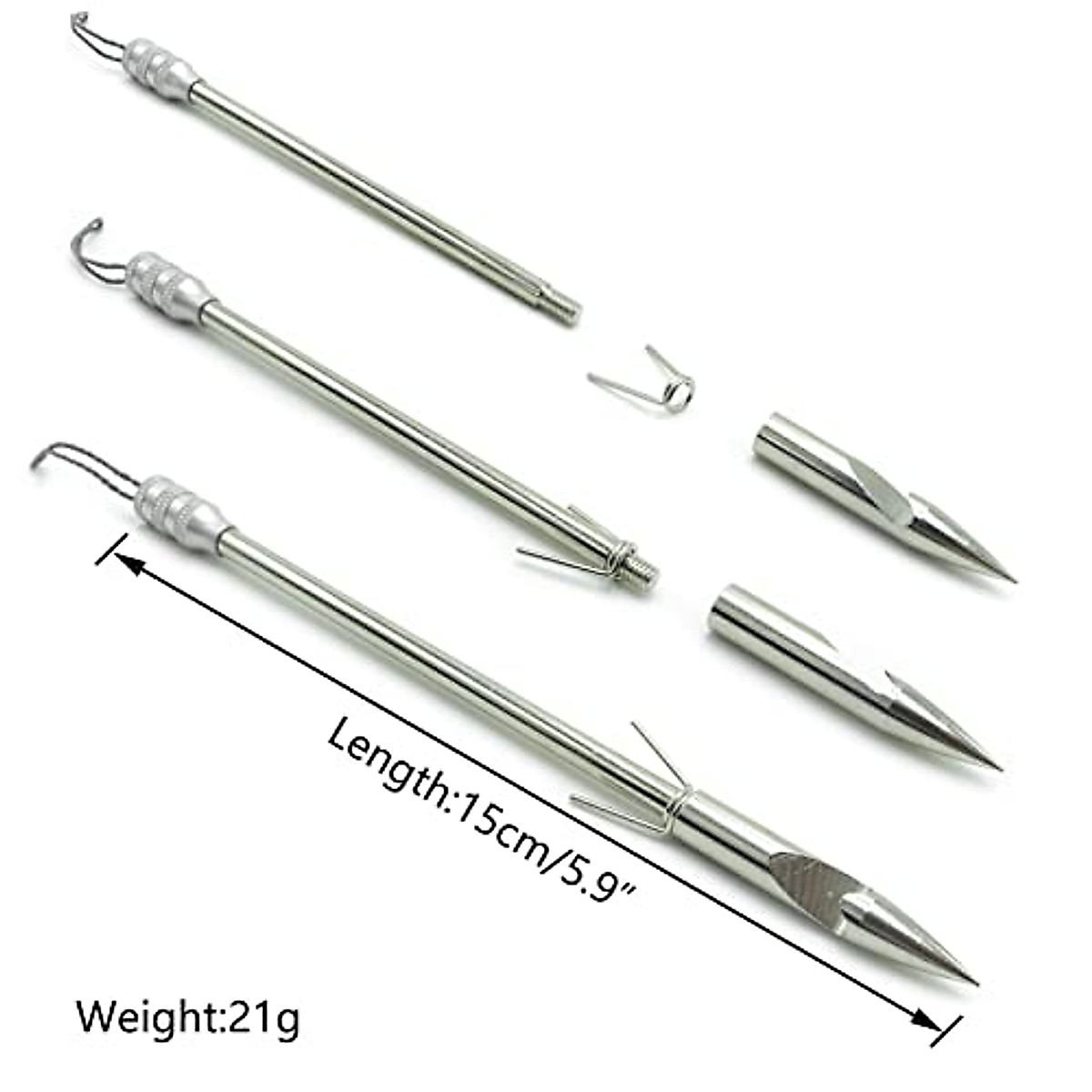 ZHUOCE 10 Pcs Stainless Steel Fish Hunting Arrows Crossbow Fishing Arrows Arrowheads Slingshot Catapult Bow Fishing Arrows Broadheads Dart Slingshots Bowfishing Arrowhead Hunting Tips Points