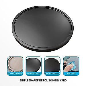 12 inch Bathroom Lazy Susan Counter Non-Skid Tray for Cabinet Pantry Kitchen Home Table, Made of Beech, DIY Assembly Turntable Lazy Susan Organizer Black