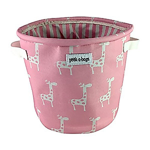 Toy Storage Organizer Canvas Bin, PEEK-A-BAGS Kid's Toy Storage - Books, Blocks, Baby Toys, Legos, Small Stuffed Animals. Organize Nursery, Bedroom, Playroom, Living Room, & Closets.