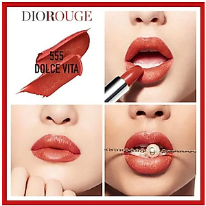 Dior Rouge Mini Couture Colour 555 Dolce Vita - Travel Size Lipstick .04 oz / 1.5g