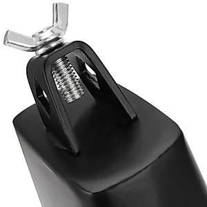 KOHAND 2 Pack 8 Inch Metal Steel Cow Bells, Noise Makers Hand Percussion Cowbell with Stick for Drum Set Percussion Instrument, Sporting Events, Wedding, Football, Black