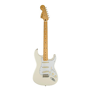 Fender Jimi Hendrix Stratocaster Electric Guitar, with 2-Year Warranty, Olympic White, Maple Fingerboard