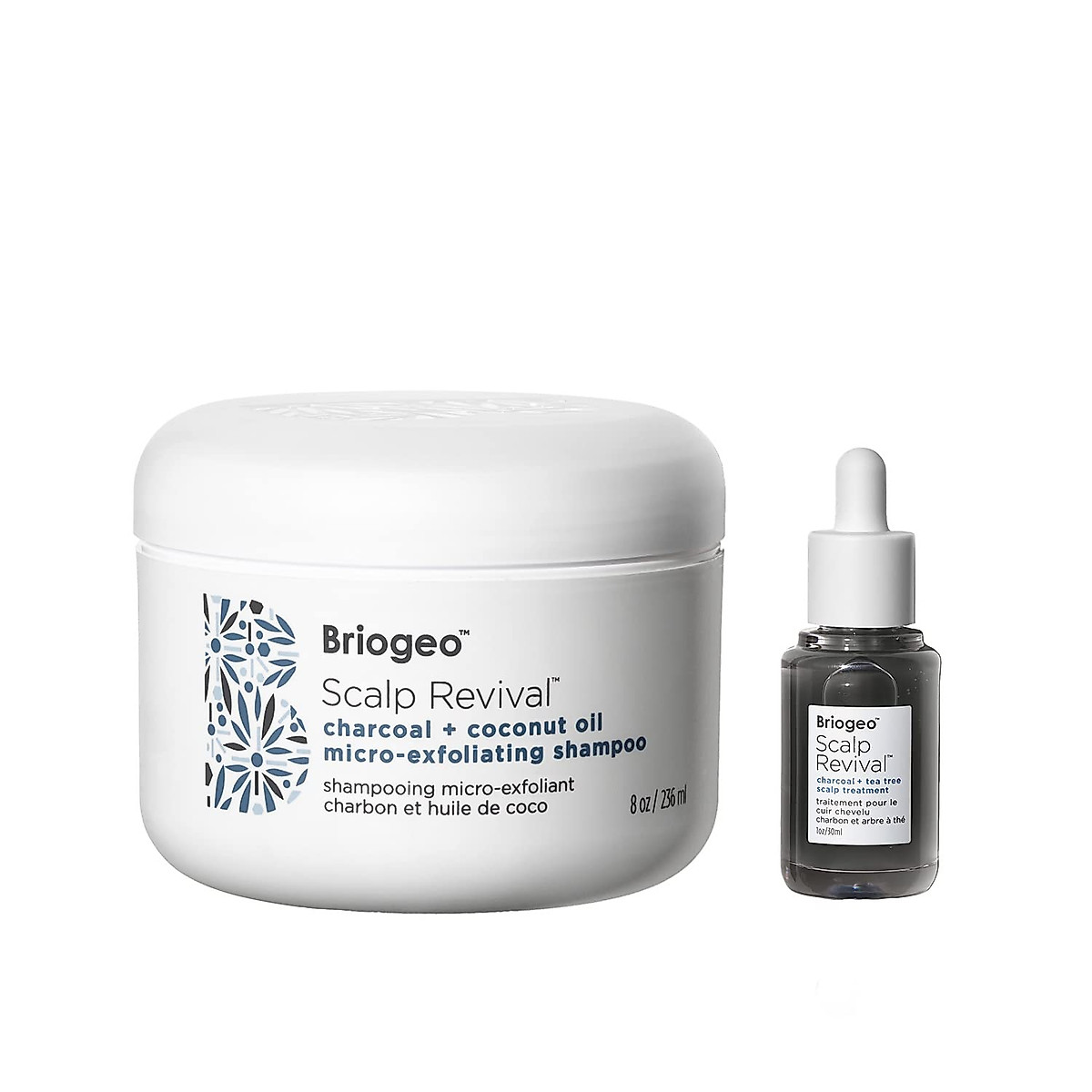 Briogeo Scalp Revival Micro-Exfoliating Shampoo and Charcoal + Tea Tree Scalp Treatment, Vegan, Phalate & Paraben-Free