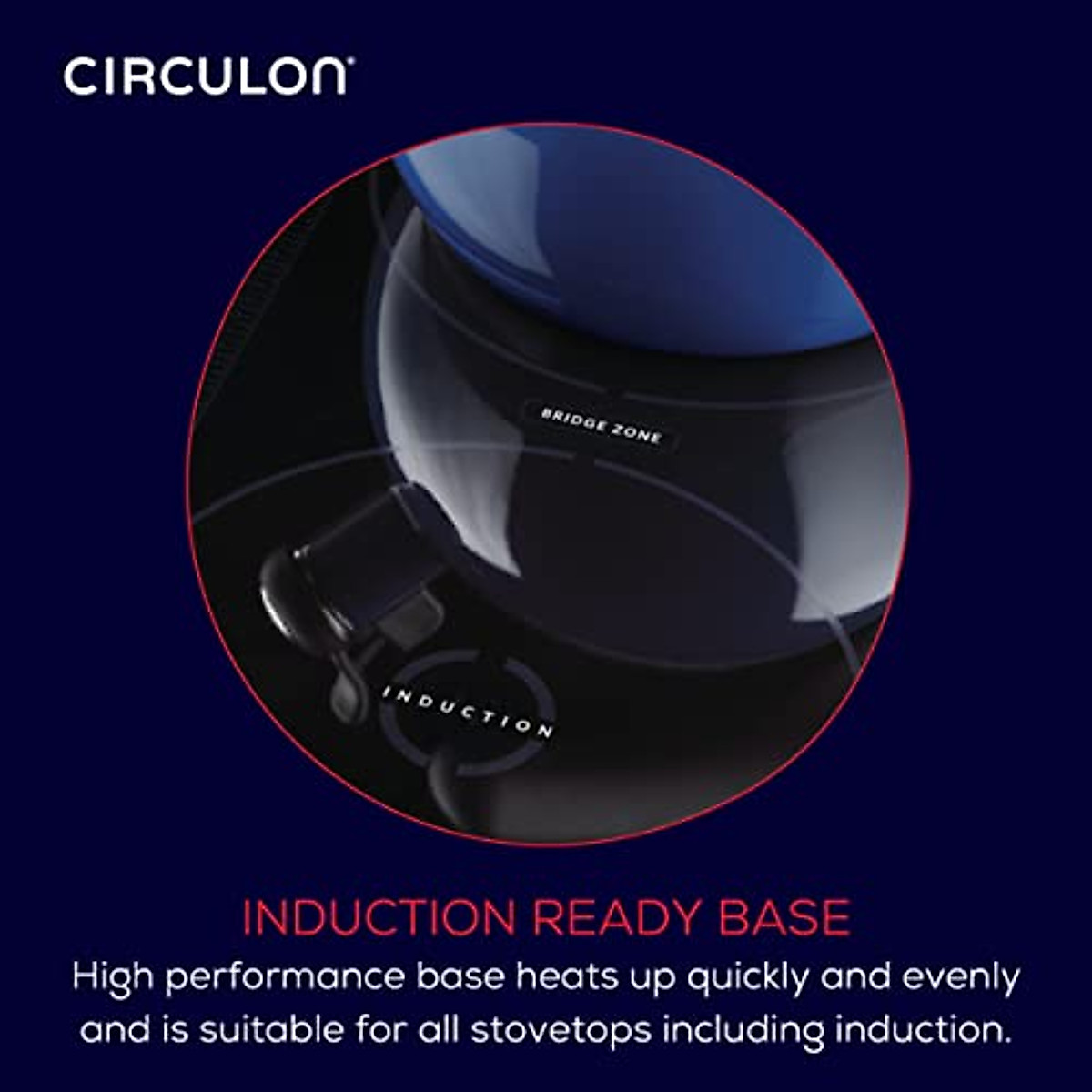 Circulon Enamel on Steel Whistling Teakettle/Teapot With Flip-Up Spout, 2 Quart - Navy