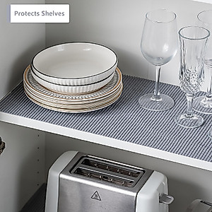 TJWODO Shelf Cabinet Liner,Drawer Liners Non Adhesive Easiest Install Mat, Strong Grip Bottom,Easy Clean Non Slip Shelving Liner for Kitchen Cabinets,12" x20'