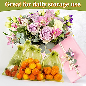 Sukh 50PCS Fruit Protection Bags - 6"x8" Fruit Cover for Fruit Tree Netting Fruit Nets to Protect Fruit Mesh Fruit Bags Organza Bags Green Net Bags for Fruits & Vegetables Reusable