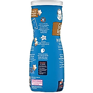 Gerber Snacks for Baby Grain & Grow Puffs, Vanilla, Puffed Grain Snack for Crawlers, Non-GMO Baby Snack, Baby-Led Friendly, 1.48-Ounce Canister (Pack of 6)