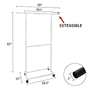 Fishat Simple Garment Rack & Laundry Hamper Butler Cart Basket