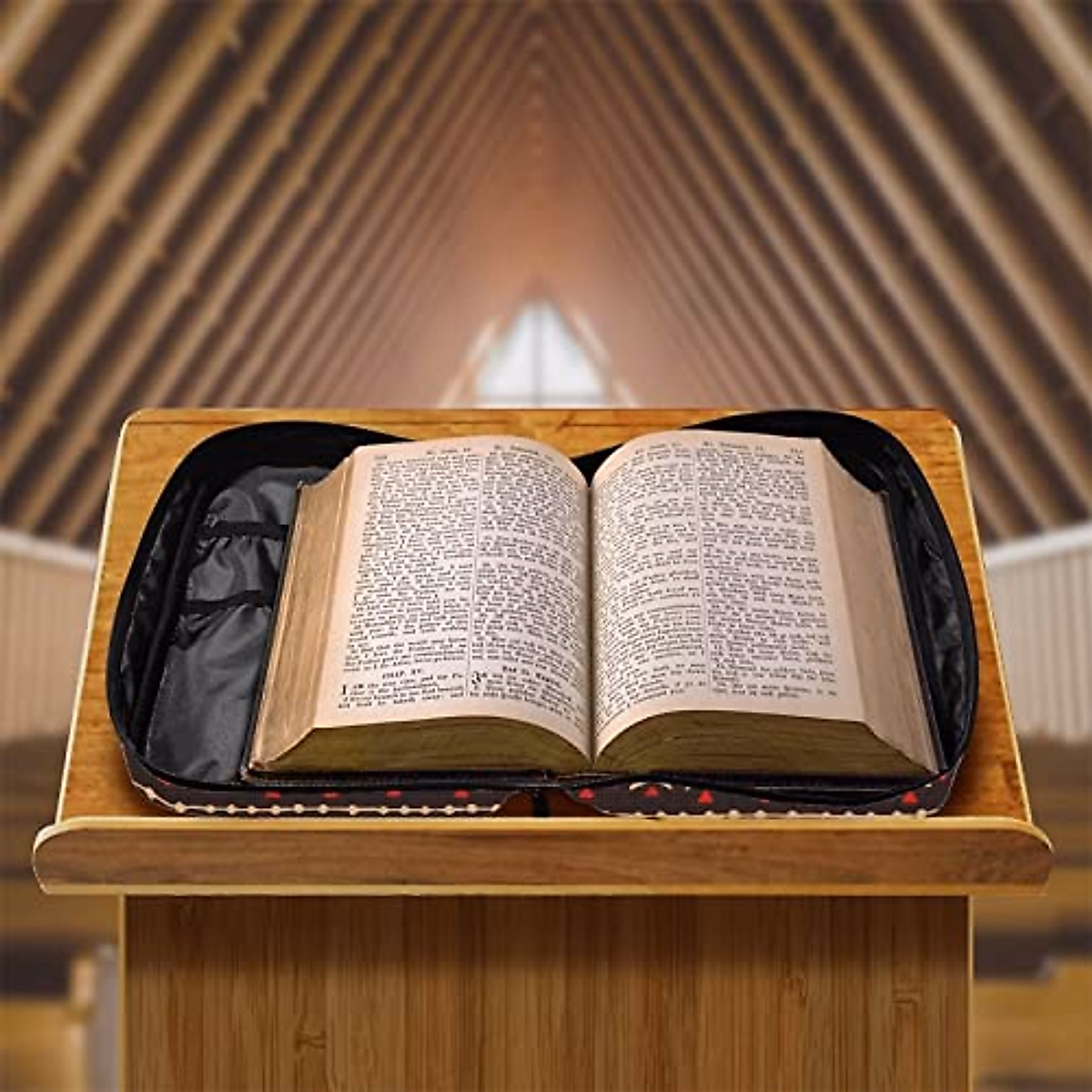 xixirimido Aztec Southwest Tribal Bible Cover for Women Handbag with Handle and Zipper Pocket Portable Daypack Girls Bookmark Cases Notebooks Holder