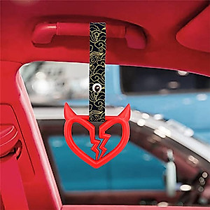 Devil Demon Broken Heart RED JDM TSURIKAWA Ring Subway Train Bus Handle Strap Charm Drift