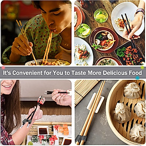 10 Pieces Chopstick Helper Training Chopsticks Connector Reusable Plastic Training Chopstick Helper for Adults, Beginner, Trainer or Learner