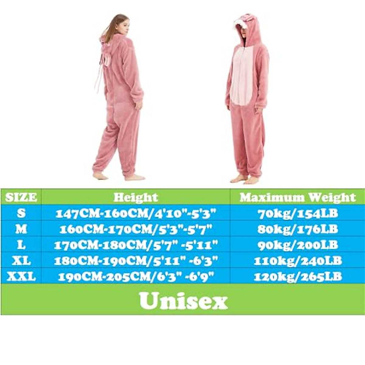 III HHONS Onesie Animal Adult Costume Pajamas Cosplay Halloween for Men Women
