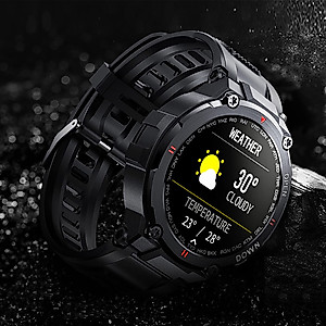 Sqeffort Sports Smart Watch for Men, Waterproof Fitness Tracker SmartWatch with Heart Rate Monitor/Blood Pressure/SpO2 Monitor Sport Running Watch for Android and iOS (Black)