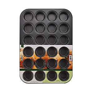 Chicago Metallic Pro Non-Stick Mini Muffin Pan, 24-Cup, Gray