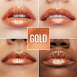 Maybelline Lifter Gloss, Hydrating Lip Gloss with Hyaluronic Acid, High Shine for Plumper Looking Lips, Gold, Warm Neutral, 0.18 Ounce
