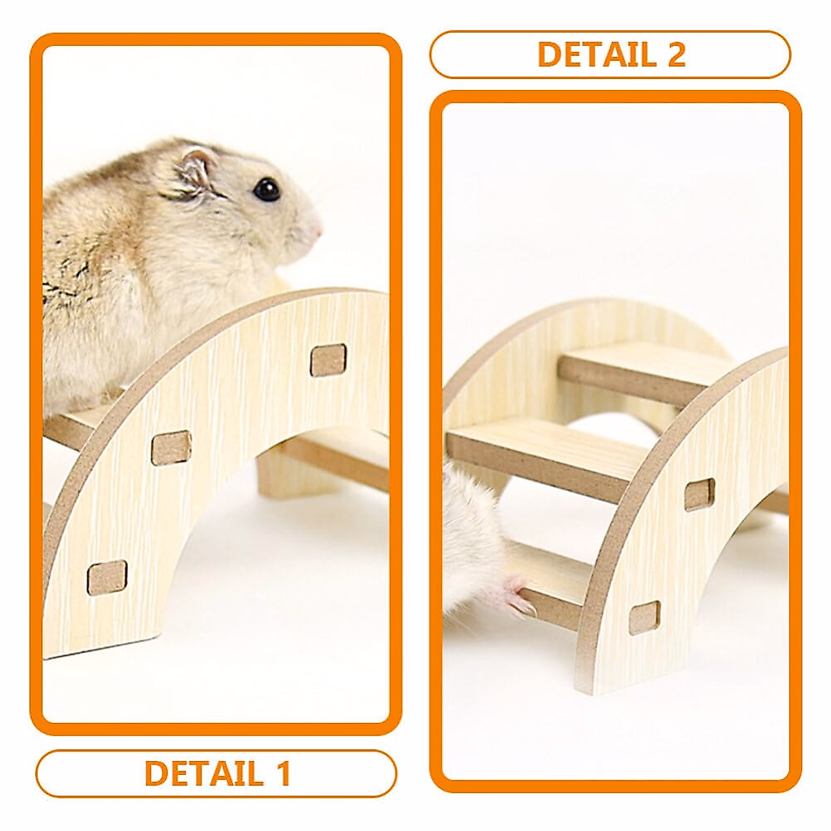 POPETPOP Hamster Toy Bridge Hamster Training Ladder Chinchilla Bridge Toy Hamster Bridge Platform Chinchilla Ladder Toys Hamster Wood Bridge Hamster Climbing Ladder Wooden Pet Tableware
