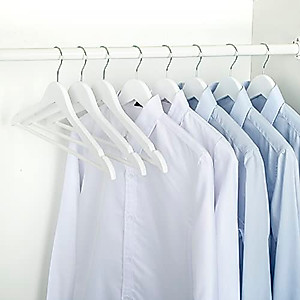 Amazon Basics Wood Suit Clothes Hangers - White, 20-Pack