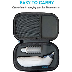TUDIA EVA Case Compatible with Braun Digital Baby Ear Thermometer ThermoScan5 IRT6500 / ThermoScan7 IRT6520CA , Hard Travel Storage Protective Case [CASE ONLY, Device NOT Included]