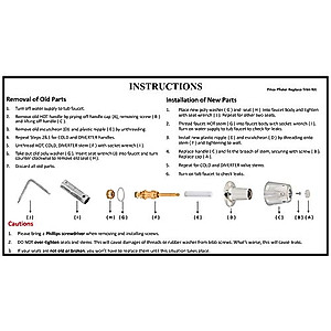 SENLO Price Pfister Faucets Bathtub and Bathroom Shower 3-Chrome-Handle Remodel Rebuild Repair Replacement Tub Trim Kit Compression Valve Stem Verve 6-Step Metal Removal Faucet Seat Bibb Wrench Tool