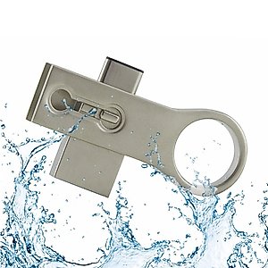 Usbkingdom 32GB USB 3.0 Type C Dual OTG Flash Drive,Waterproof Metal Key Ring USB-C USBC Thumb Drive Memory Stick for New Macbook Pro, Samsung Galaxy S8,S8 Plus,Note 8, LG G6,V30, Google Pixel XL