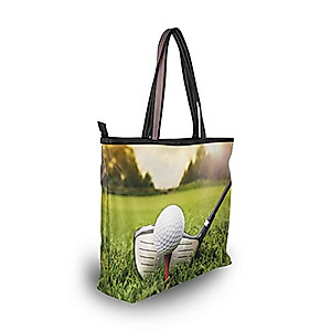QMXO Sport Ball In Hole Golf Handbags and Purse for Women Tote Bag Large Capacity Top Handle Shopper Shoulder Bag