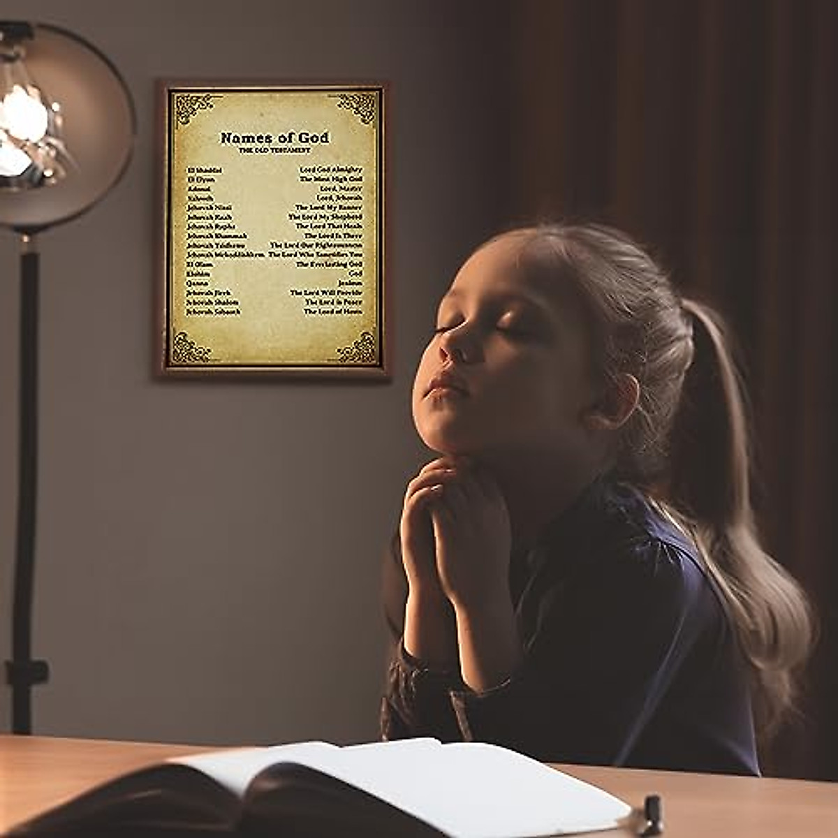 Names Of God - Christian Wall Art Decor, Inspirational Bible Verse Wall Art Print For Home Decor, Office Decor, Church Decor, Living Room & Bedroom Decor, Unframed Scripture Wall Print - 8x10”