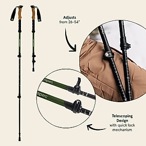 Retrospec Solstice Hiking Poles for Men & Women - Adjustable and Collapsible Lightweight Walking & Trekking Sticks - Aluminum w/ Cork or Foam Grip