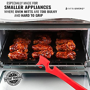 Silicone Oven Rack Push Pull Tool with Longer Handle Ideal for Kitchen Oven, Toaster Oven, Air Fryer, Convection Oven and Small Kitchen Appliances