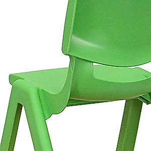 Flash Furniture Whitney 2 Pack Green Plastic Stackable School Chair with 10.5'' Seat Height