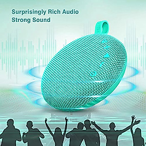 INSMY Waterproof Bluetooth Speakers, IP67 Floatable, Portable Wireless Small Shower Speaker, Punchy Bass Loud Sound, Stereo Pairing, 24H Playtime, Hands-Free Clear Call for Beach Kayak Canoe (Mint)