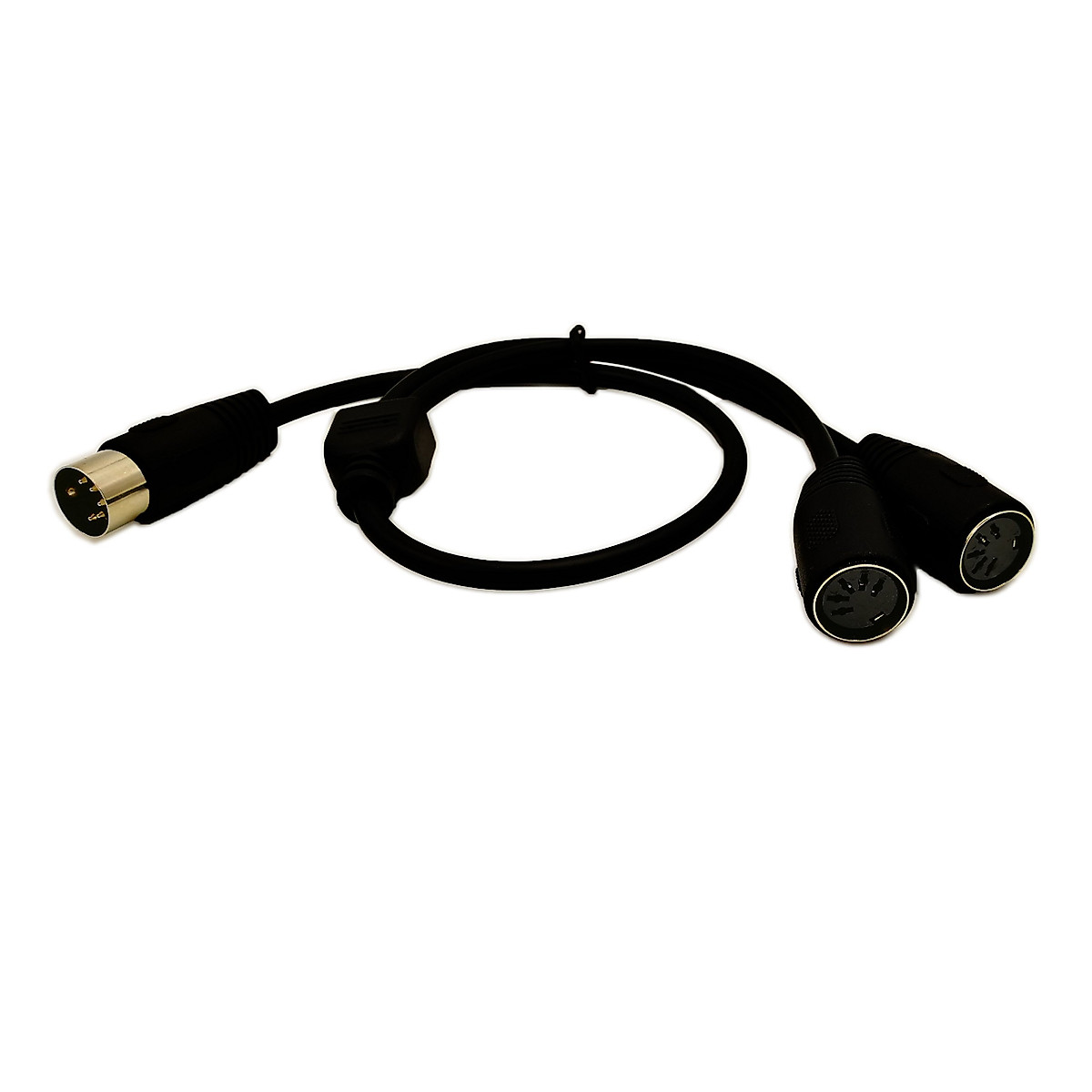 SinLoon DIN 5-Pin Splitter Y Adapter MIDI Cable, MIDI 5 Pin Male to Dual 2 x DIN-5 Female Extension Audio Cable (D5P M-2F,0.5meter)