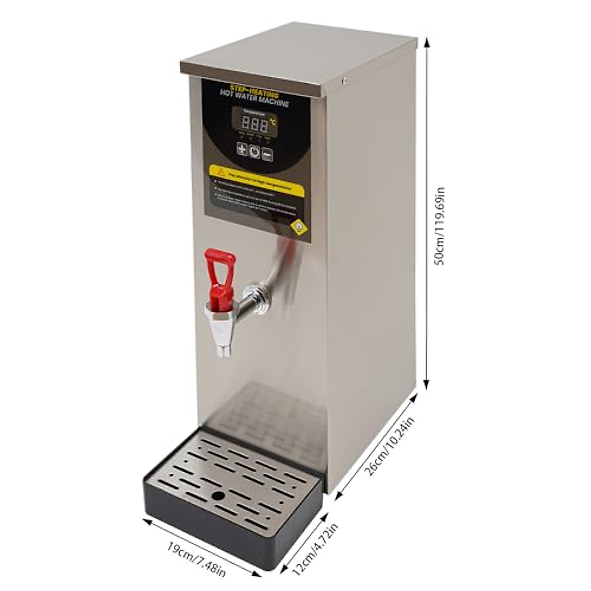 LOHISHILO Commercial Milk Frother 2000W 8L Electric Steam Milk Frothing Machine Steam Boiling Water Machine, Milk Foam Espresso Machine with LED Display for Coffee Milk Tea Dessert, Silver