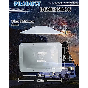 Nizzipum RV Skylight Thick RV Skylight Replacement Durable RV Skylight Cover 18”x26” Fitting 14" x 22" RV Skylight Dome Opening UV Resistant for Camper Trailer Skylight(Clear)