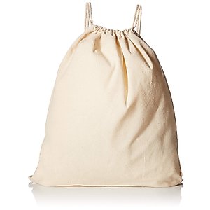 TBF 12 Pack Bulk Cotton Canvas Drawstring Backpack Bags (14" W x 18" H) - Perfect for DIY, Crafts, Events & More