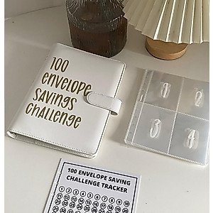 YiYLunneo 100 Envelope Challenge Binder,Easy & Fun Way to Save $5,050,Budget Binder Savings Challenge Book,Savings Challenges Budget Book Binder,Budget Planner Book for Budgeting (Color : Blue)