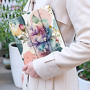 Yebiseven Case for Samsung Galaxy Tab S8 2022 & S7 2020, Shockproof Tablet Case for Samsung Tab S8/S7 11 inch with Auto Sleep/Wake & Trifold Stand & Soft TPU Back Cover, Peonies Flowers