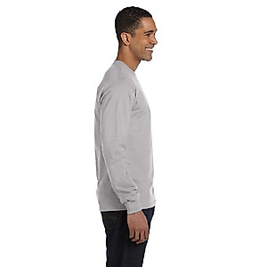Hanes Men's Essentials Long Sleeve T-shirt Value Pack (2-pack), Light Steel,Medium