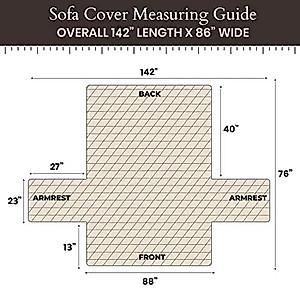 VANELUX Reversible Washable Sofa Slipcover Soft Quilted Water Resistant Couch Cover with Non Slip Foam and Elastic Straps Protector for Pets, Cats, Dogs, Kids(Blue/Light Blue, 4 Seater Sofa 88")