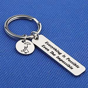 FOTAP Motivational Gift Everything Is Possible Even The Impossible Keychain Great Inspirational Gift (Mary keychain)