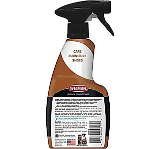 Weiman Leather Cleaner and Conditioner for Furniture - Cleans Conditions and Restores Leather Surfaces - UV Protectants Help Prevent Cracking or Fading of Leather Car Seats, Shoes, Purses