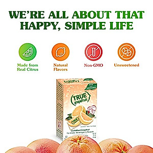 TRUE GRAPEFRUIT Water Enhancer (32 Packets) | Zero Calorie Unsweetened Water Flavoring | For Water, Bottled Water & Recipes | Water Flavor Packets Made with Real Grapefruit