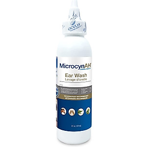 MicrocynAH Ear Wash for Dogs Cats and Pets - Ear Cleaning Solution - Daily Maintenance for Cleansing, Smells and Itch