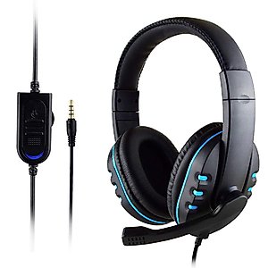 New Gaming Headset Voice Control Wired HI-FI Sound Quality for PS4 Black - PS4 wired headset headset