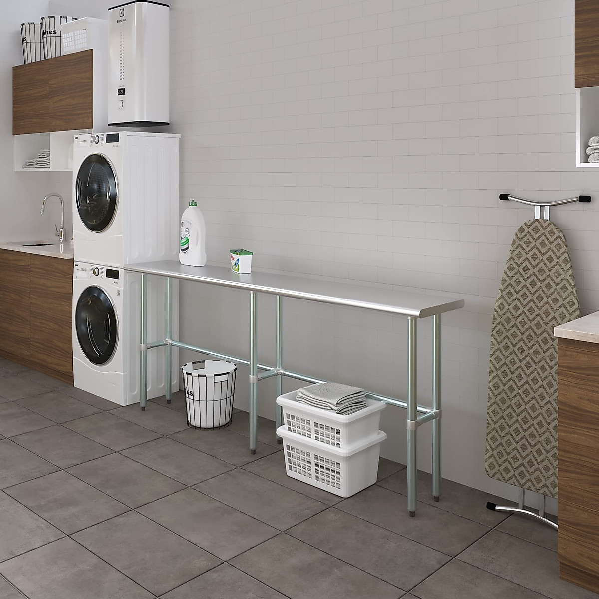 14 in. x 84 in. Open Base Stainless Steel Work Table | Residential & Commercial | Food Prep | Heavy Duty Utility Work Station | NSF