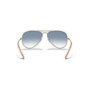 Ray-Ban RB3025 Classic Aviator Sunglasses, Gold/Clear Gradient Blue, 55 mm